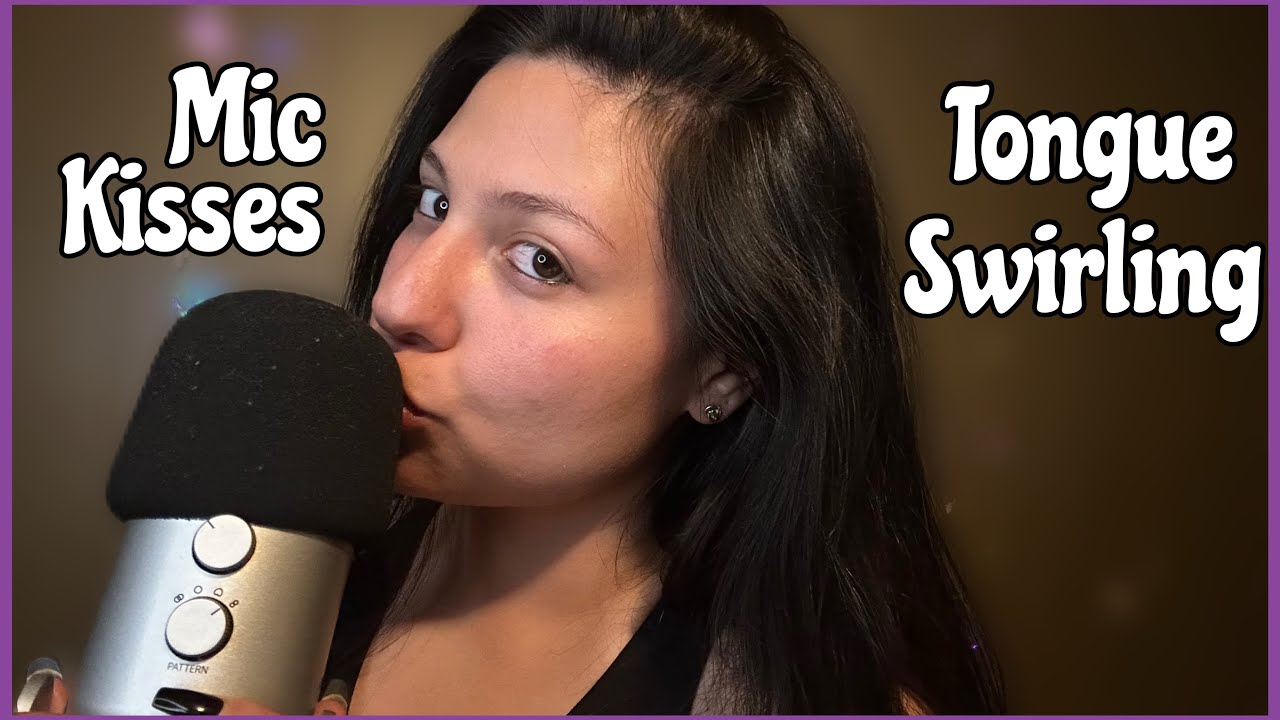 Asmr~ Cupped tongue swirling with mic kisses | inaudible whisper ramble ...