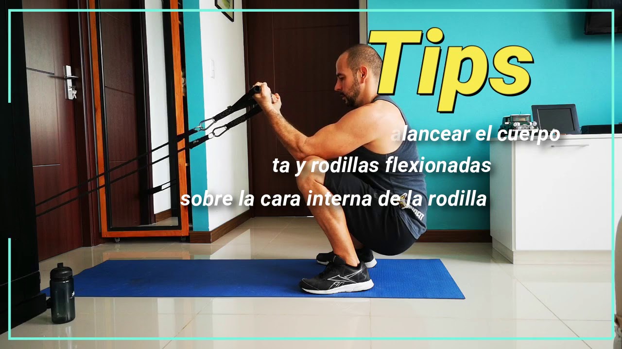 Flexión de codo Cuclillas con Liga - YouTube