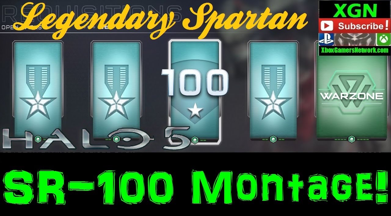 Halo 5 SR100 reward pack opening and Legendary Spartan Rank 100 ...