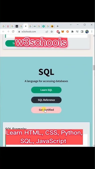 Learntocode Learntocodetok W3schools Tutorial Coding Javascript Sql Python Html Sql 7630