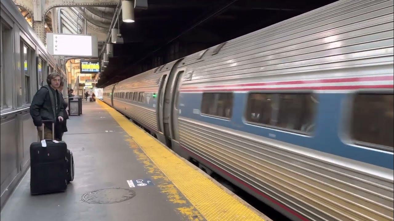 Amtrak ACS-64 649 Arrives And Departs From Newark Penn Station 10/29/22 - YouTube
