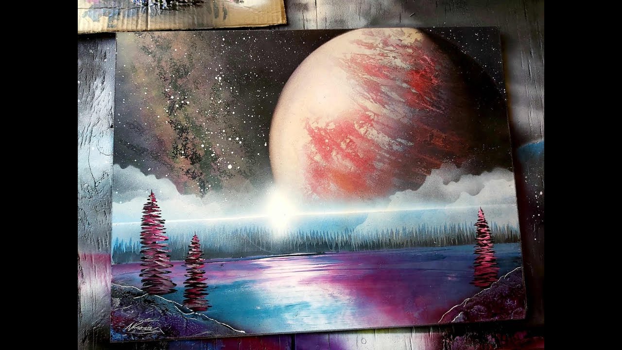 Red Rising Planet Galaxy Spray Art - YouTube