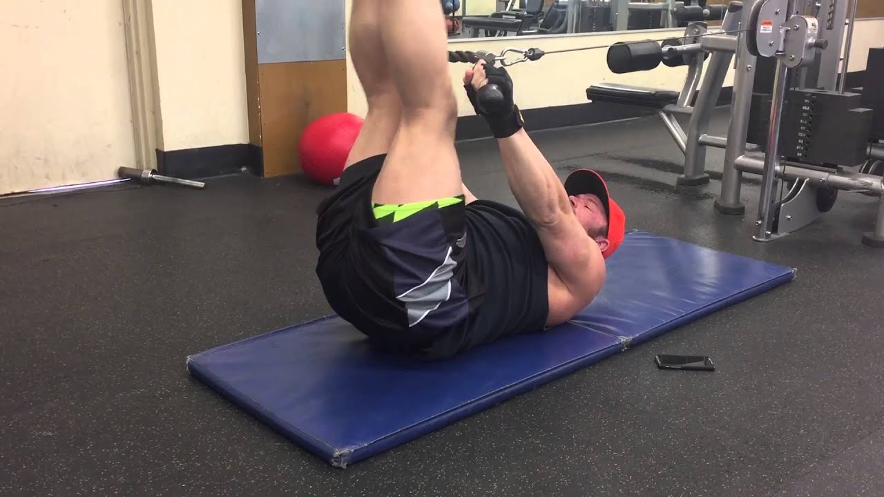 Cable Leg Raise V-Up - YouTube