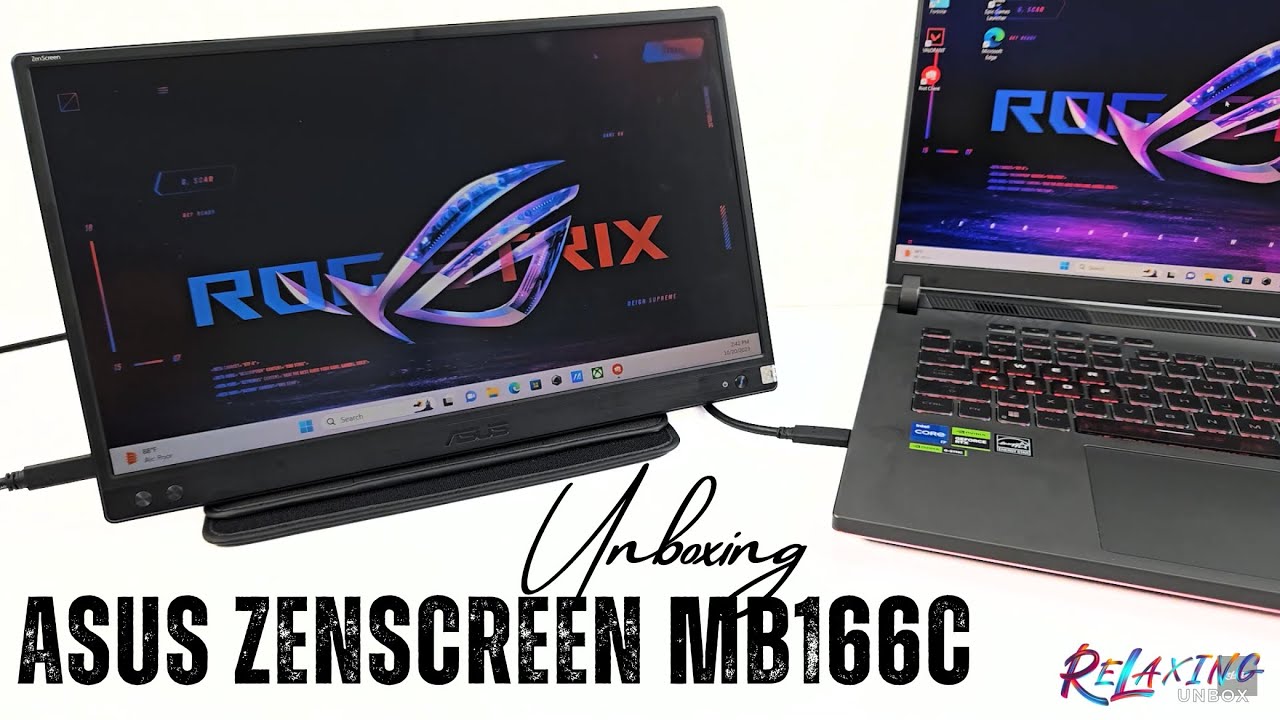 ASUS ZenScreen MB166C Unboxing - YouTube