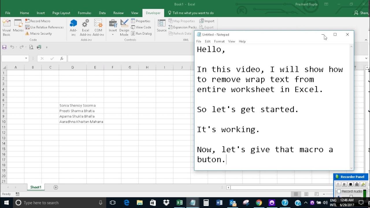 Remove Wrap Text from entire worksheet in Excel using VBA - YouTube