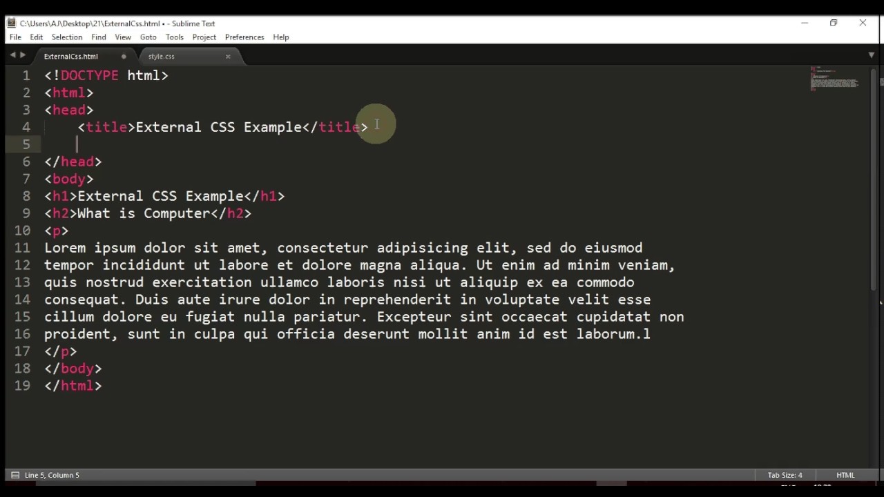 Internal External CSS Example Topic 11 YouTube Internal External CSS Example Topic 11 YouTube