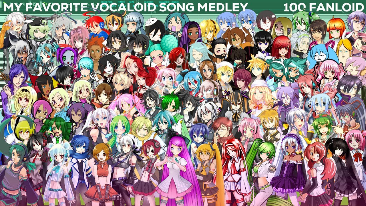 【100 Derivative Characters (Fanloid)】 My Favorite Vocaloid Song Medley ...