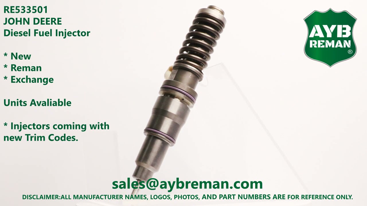 RE533501 for John Deere Diesel Fuel Injector - YouTube