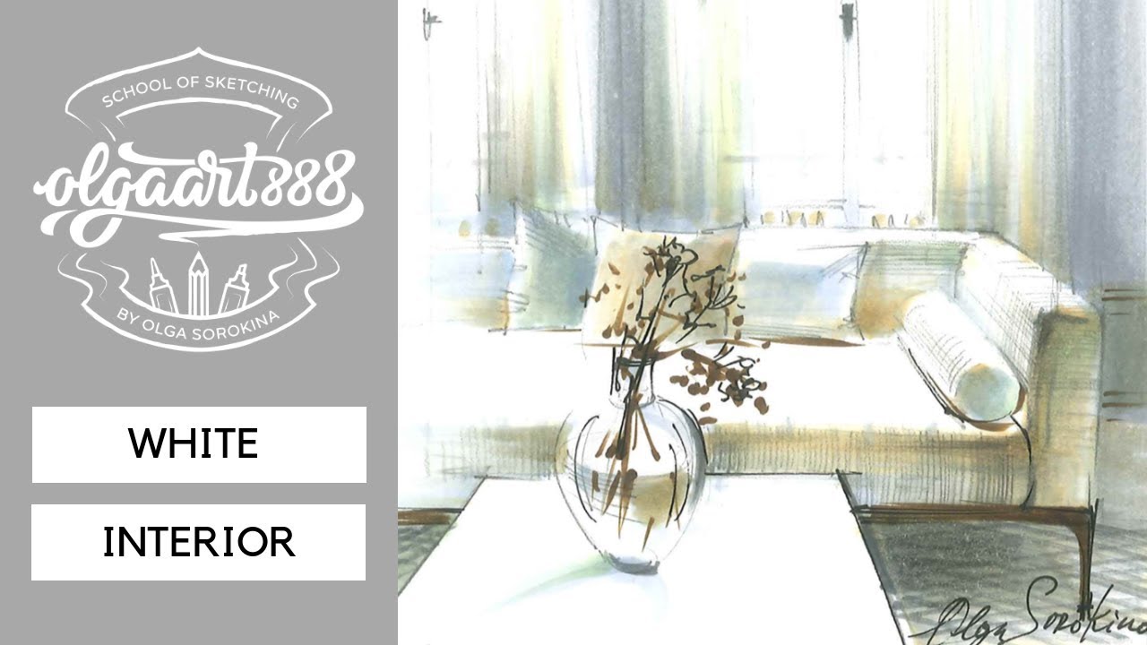 ️HOW TO DRAW WHITE INTERIOR: my 5 secrets (video course "TEXTURES ...