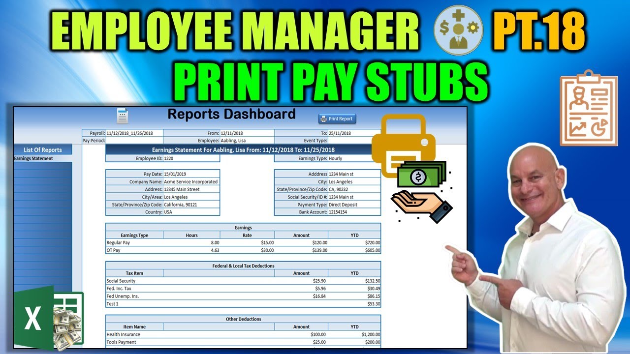Create This Amazing Dashboard & Dynamic Earnings Statement [Employee ...