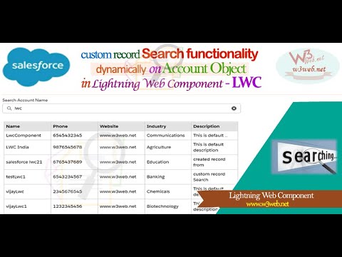Custom Search Functionality on Account Object with Table Rows & Cells In Salesforce LWC - YouTube