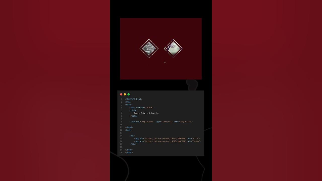 Image Rotate Animation Using Html Css Source Code Follow Us To Lear