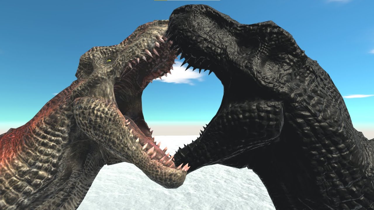 Tyrannosaurus Rex vs Shadow Itself on the Snowland - Animal Revolt ...