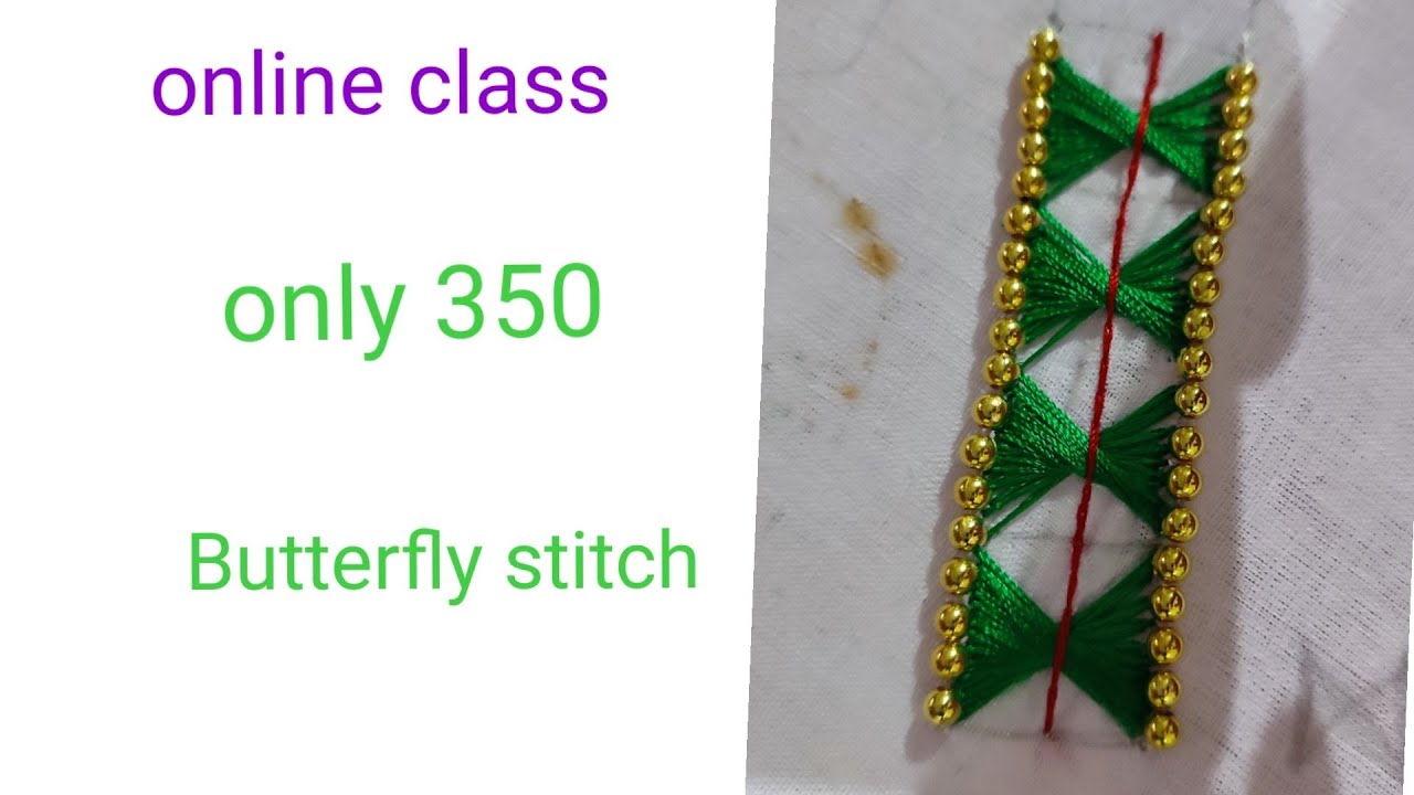 Tutorial 20 : Aari Work Butterfly stitch Type 1 - YouTube