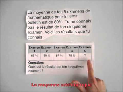 La moyenne arithmétique - YouTube