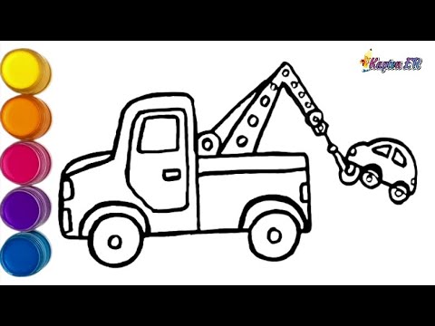 Cara menggambar mobil derek dengan mudah || belajar mewarnai gambar ...