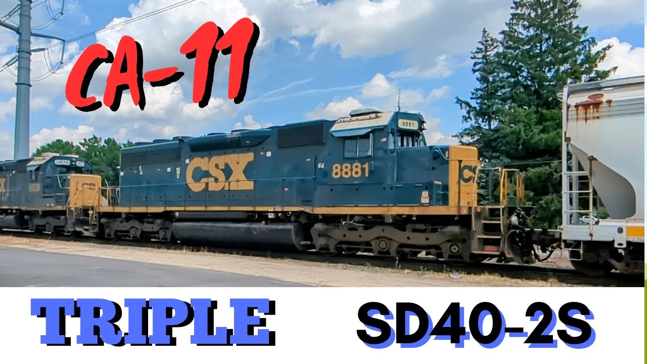 CA-11 with 3 SD-40-2s. July 5 2024 - YouTube