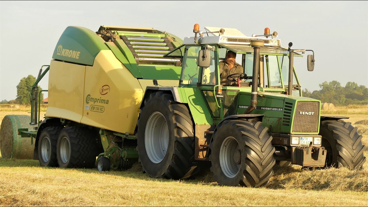 Fendt Favorit 615 LSA im Einsatz! Krone Comprima/ Heuernte 2022 - YouTube