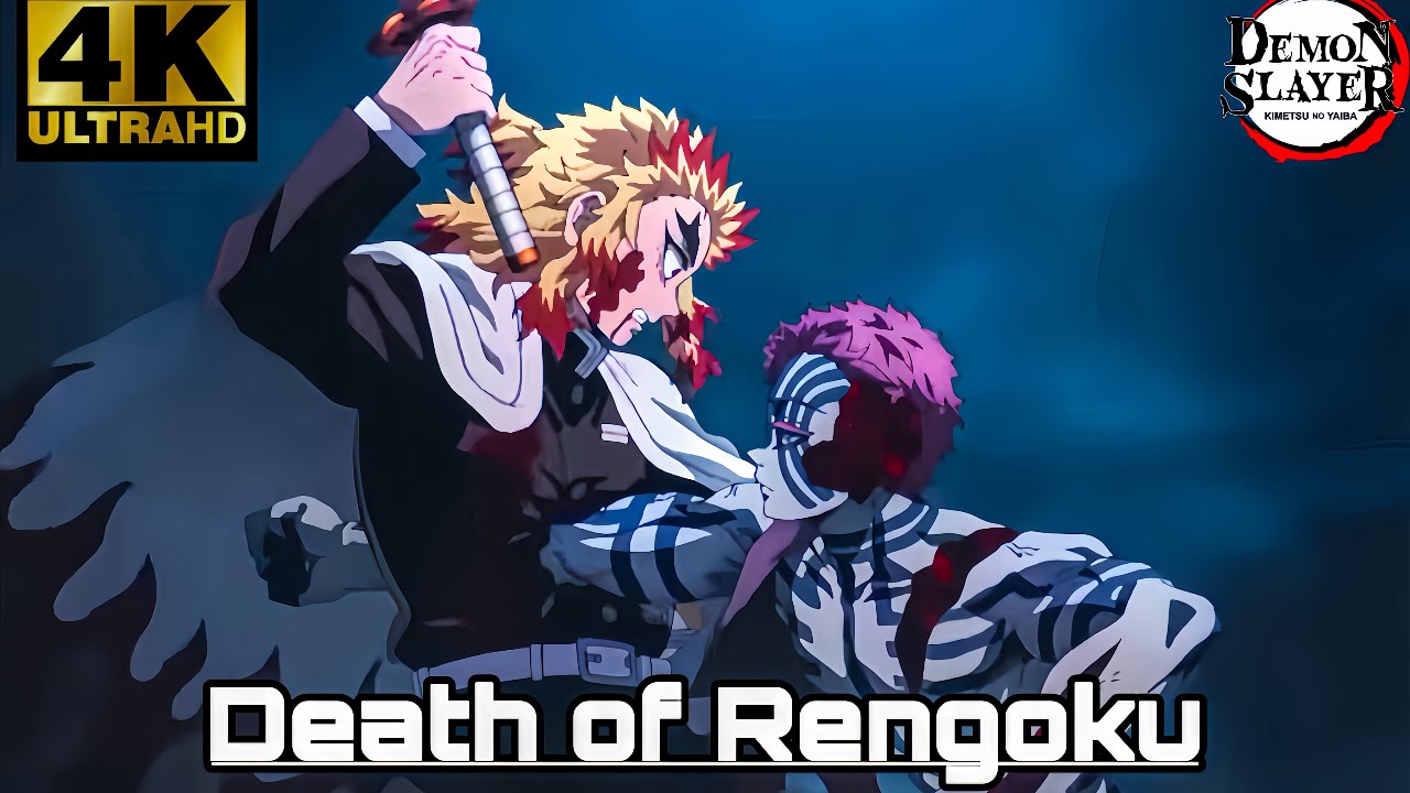 Death of Rengoku Rengoku VS Akaza (Final Part) || English dub || [4K60 ...
