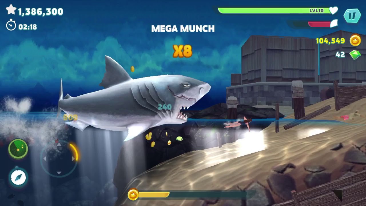 HUNGRY SHARK MEGALODON GAMEPLAY - YouTube