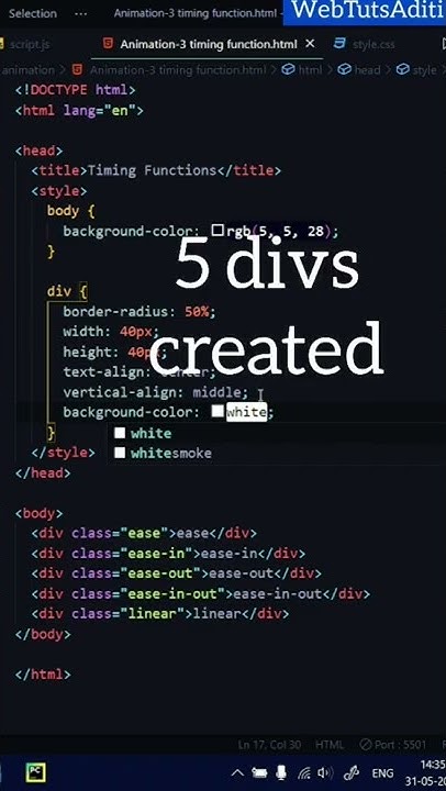CSS Animation Part - 3 | Timing functions #css #cssanimation #csseffect ...