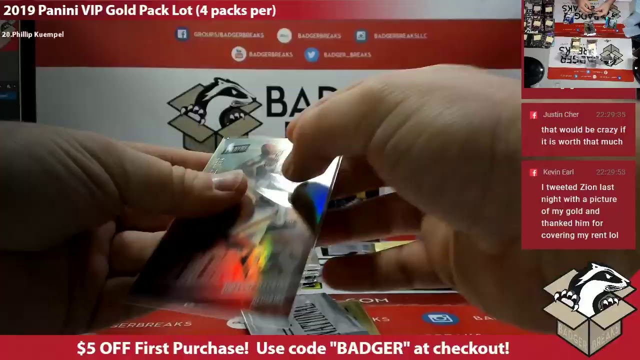 2019 Panini VIP Gold Pack Lot (4 packs per) - YouTube