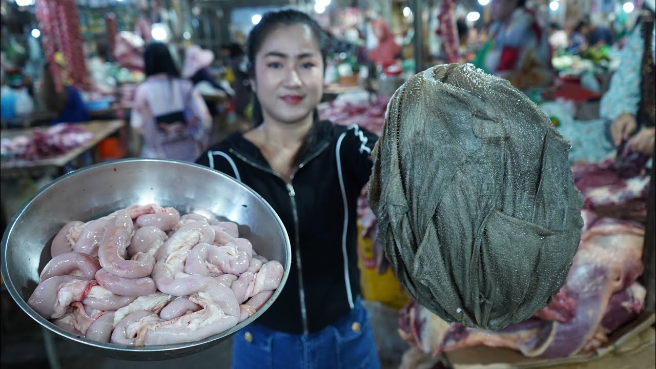 Market show, Yummy beef tripe and beef intestine cooking - Countryside ...