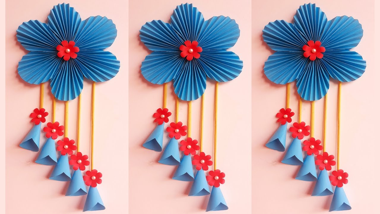 Easy Hanging Craft || Paper Flower Wall Hanging || How to make Wall ...