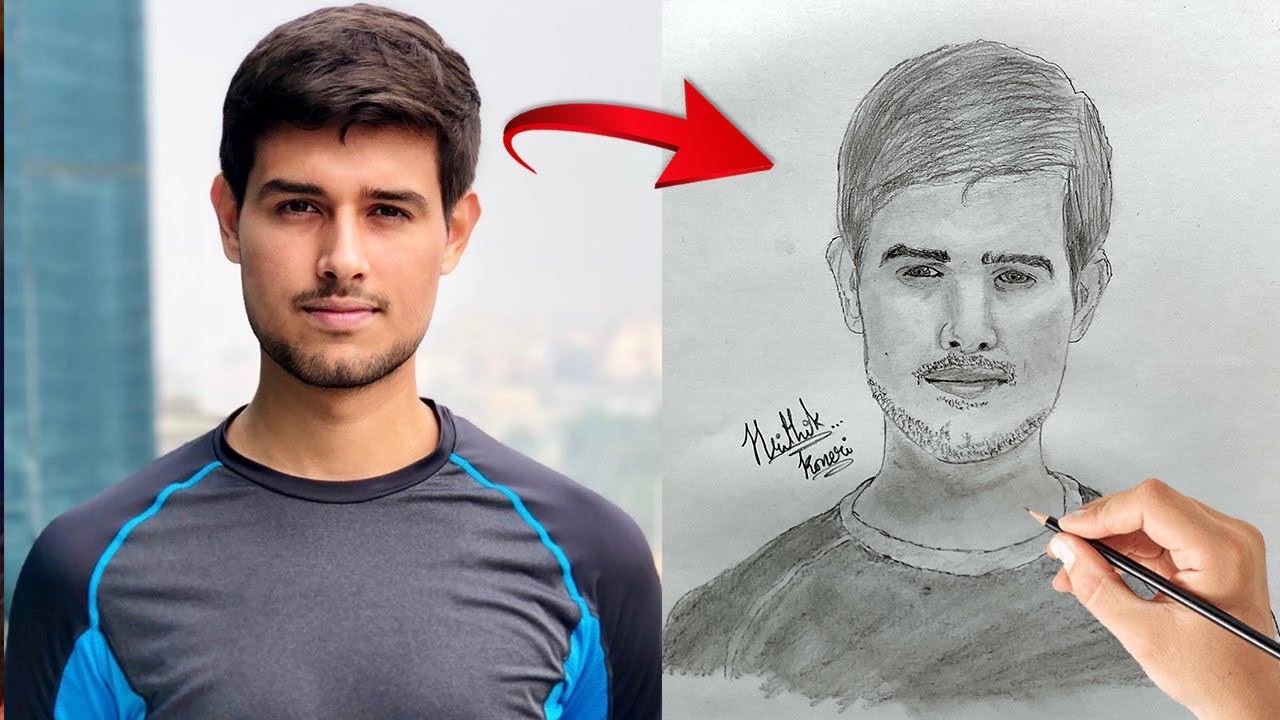 How to draw Dhruv Rathee || Dhruv Rathee sketch - Drawing of Dhruv ...