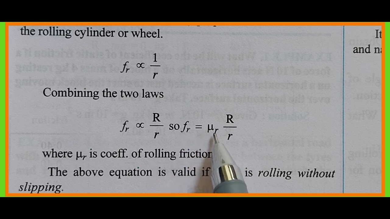 Laws of Rolling Friction ! Class-11 Physics ch-4 Friction - YouTube