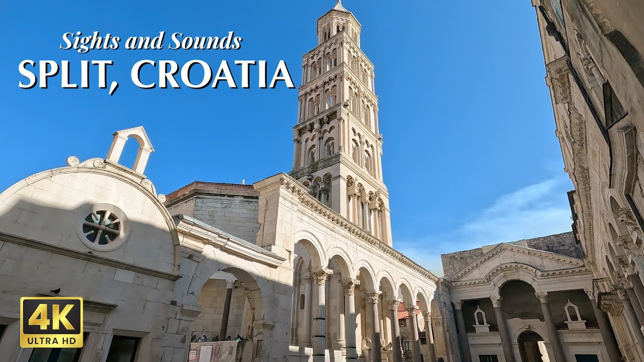 Quick Walking Tour of Split, Croatia (No Commentary) Old Town in 4k ...