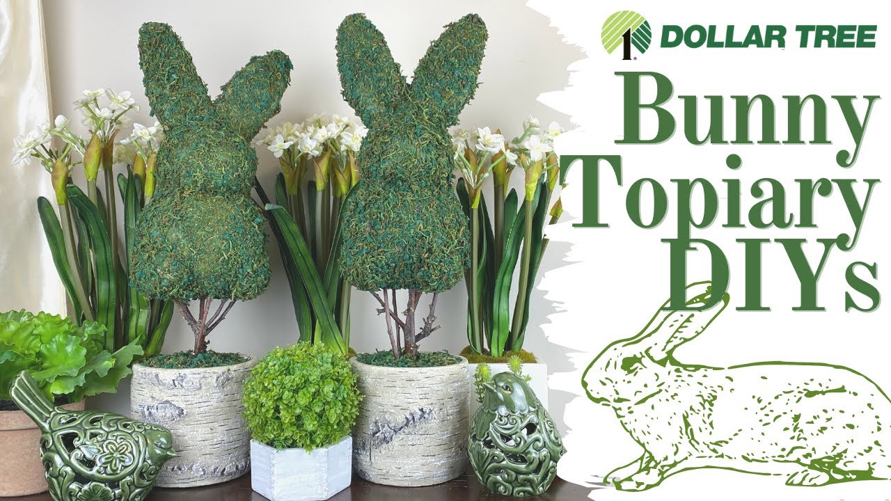 DollarTree Bunny Topiaries in Dollarama Pots/ High End for Cheap Collab ...
