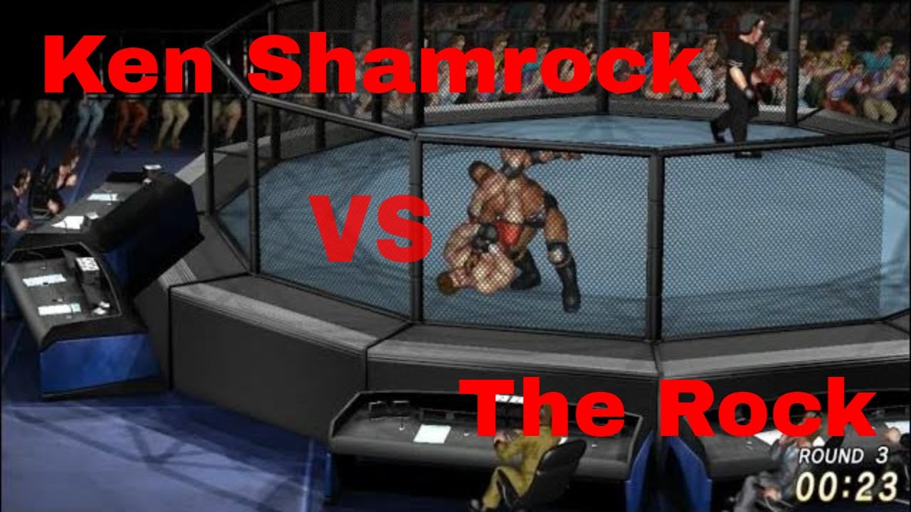 Ken Shamrock vs The Rock Fire Pro Wrestling World - YouTube