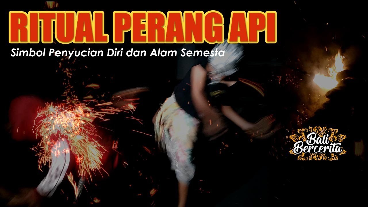 RITUAL UNIK DI BALI, PERANG API DESA ADAT SAREN - YouTube