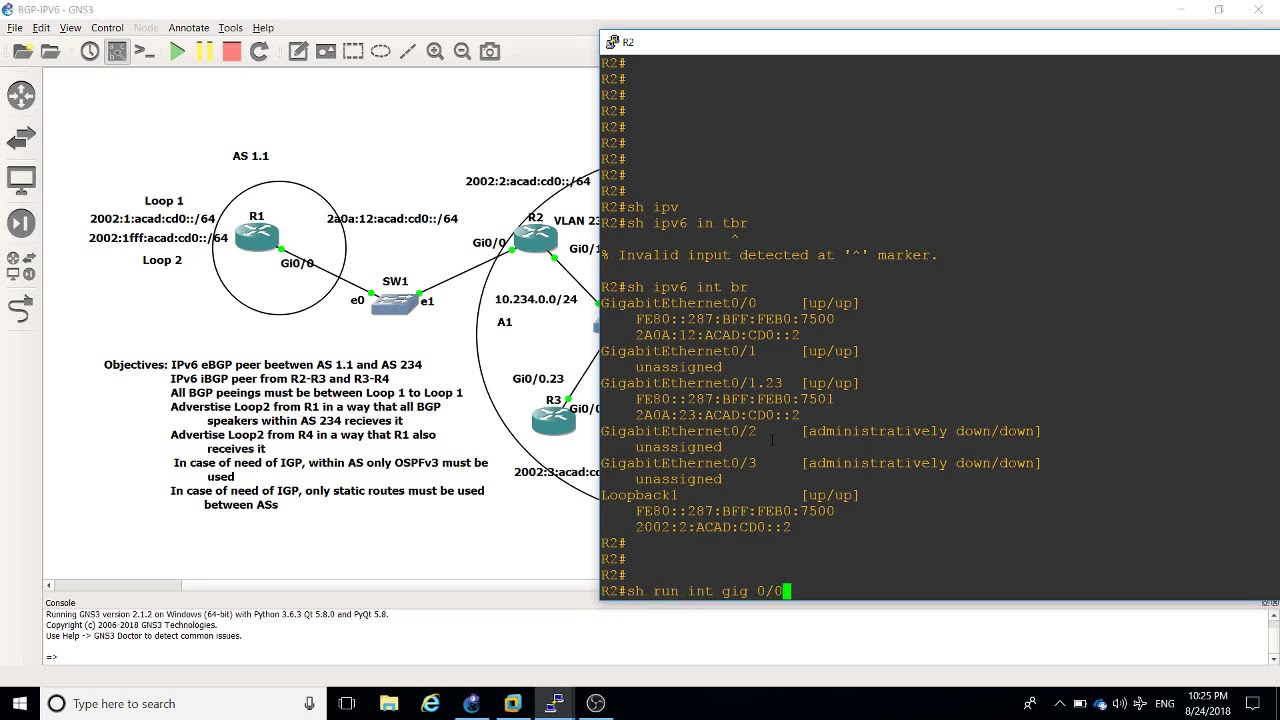 CCIE - eBGP & iBGP for IPv6 - Split Horizon & Route Reflectors - Part 1 ...