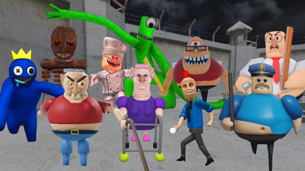HARD MODE Roblox Barry Prison Run SCARY Obby, Rainbow Friends, Papa ...