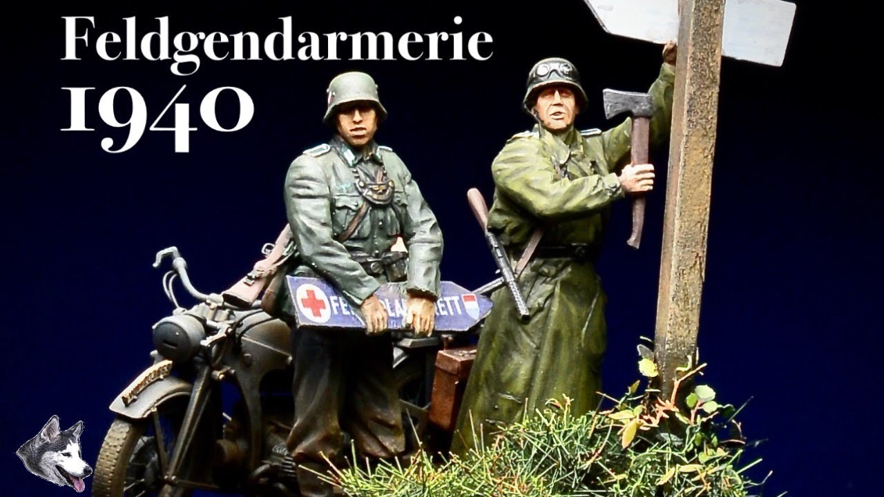 Building a 1/35 scale WW2 German Feldgendarmerie Vignette - YouTube