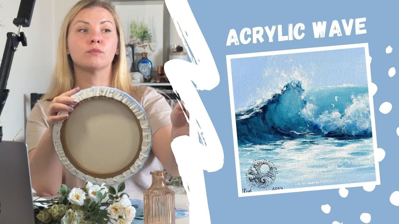 Process Painting Realistic Blue Wave | How to Paint Splashes | How to ...
