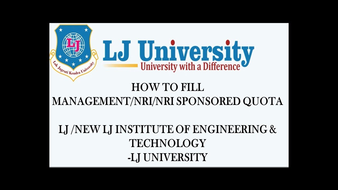 LJIET MQ NRI Form Filling Process-2025 - YouTube