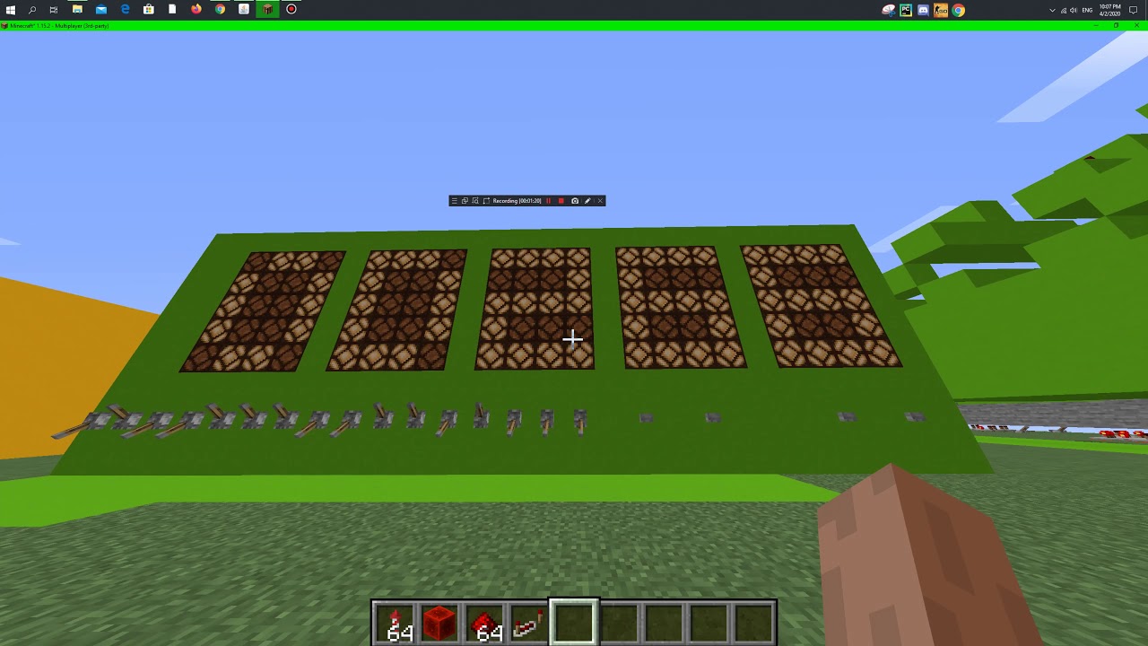 Minecraft calculator (4 * 16 digits) with 8 bytes of memory - YouTube