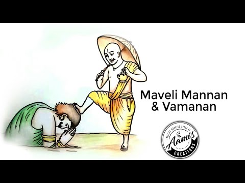 മഹാബലിയും വാമനനും.. Maveli Mannan and Vamanan drawing #onam2021 # ...