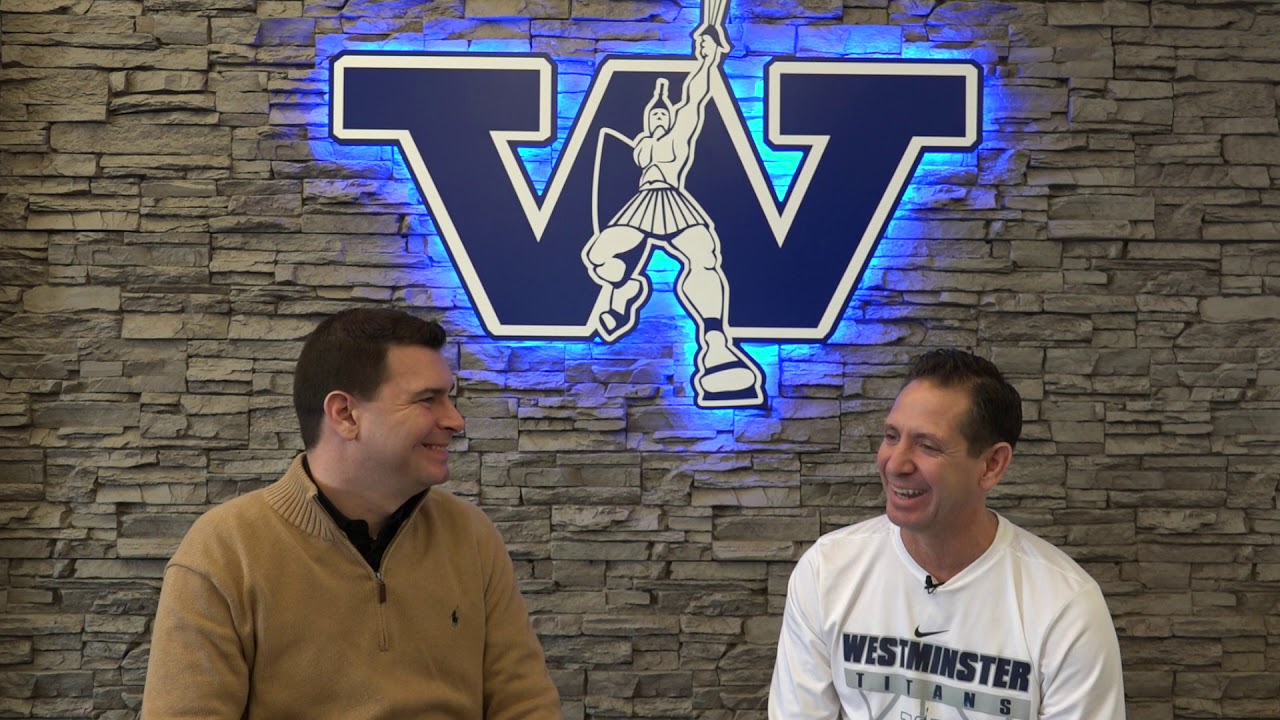 Halftime interview with Westminster men's basketball coach Kevin Siroki ...