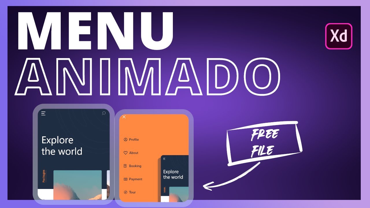 Diseña un menu deslizante animado | Adobe XD - YouTube