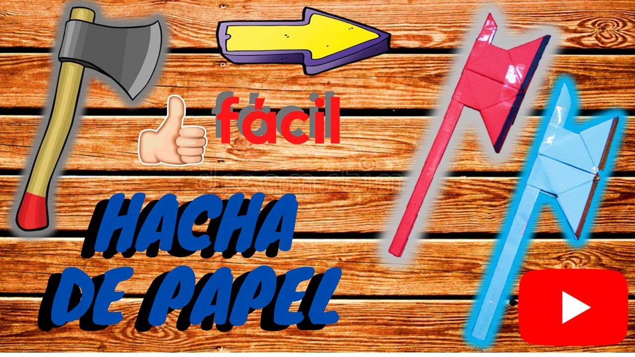 🪓🌳 como hacer un hacha de papel 🪓🌳 - YouTube