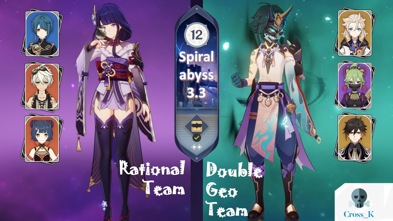 Raiden Rational & Xiao Double Geo | 3.3 Spiral Abyss floor 12 full ...