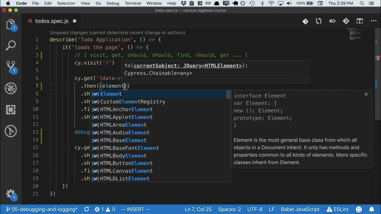 06 | Cypress Framework | Debug and Log with Cypress - YouTube