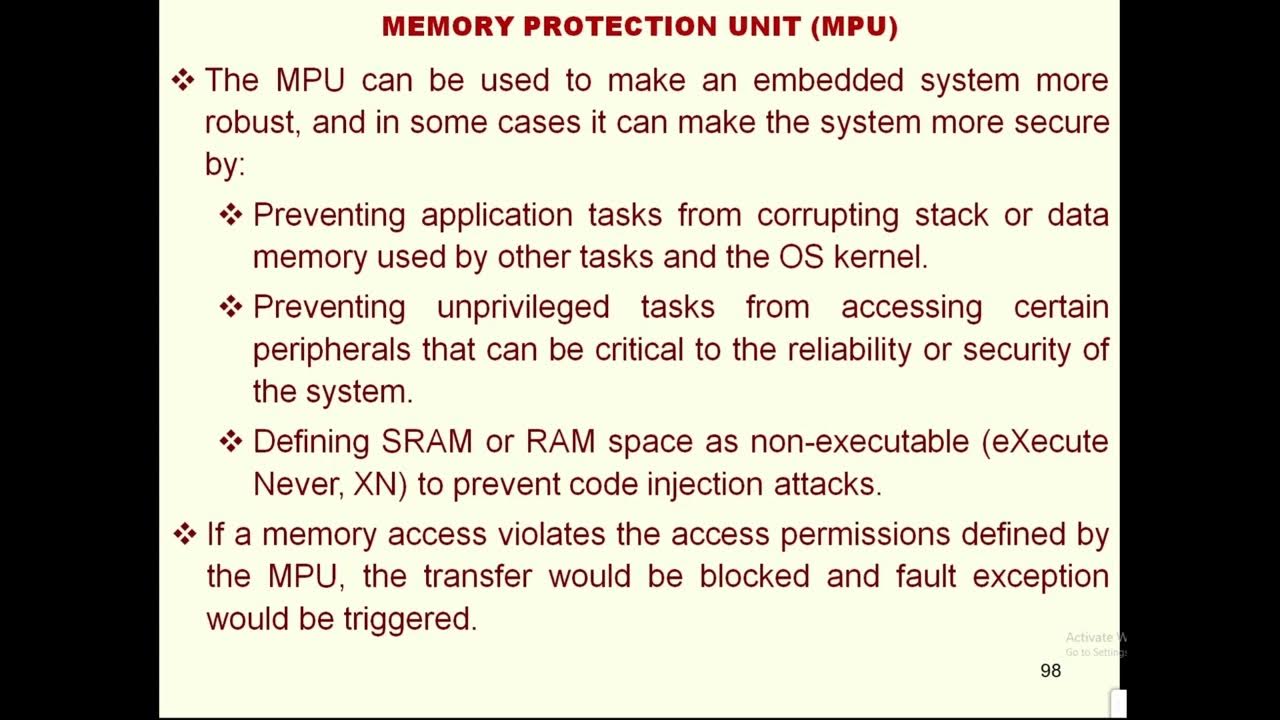 Cortex M4 Memory Protection Unit MPU for ensuring Chip Level Security for Accessing Memory - YouTube