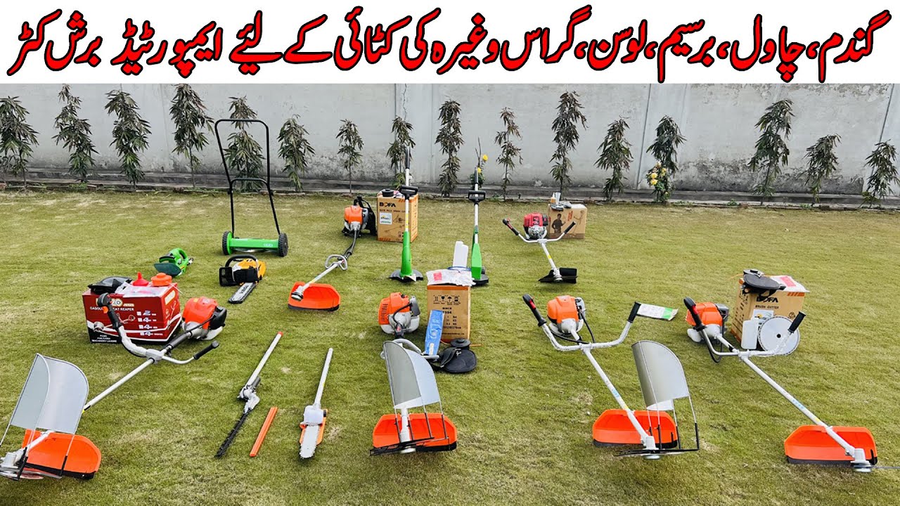 Grass Cutting | Brush Cutter Machine | Berseem Cutting | Wheat Cutting ...