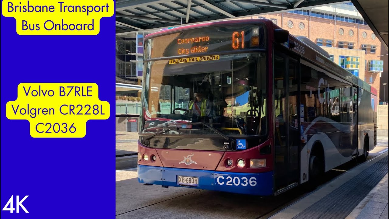 Brisbane Transport Bus Onboard - Volvo B7RLE Volgren CR228L C2036 - YouTube