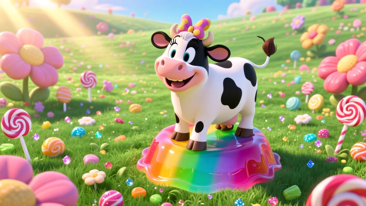 Moo Moo Cow and Friends Dance on a Candy Jelly | Fun Animal Dance Rhyme ...